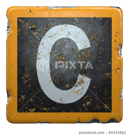 Public road sign orange and black color with a... - Stock Illustration ...