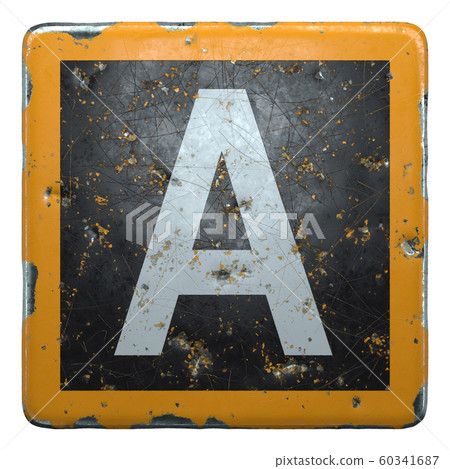 Public road sign orange and black color with a... - Stock Illustration ...