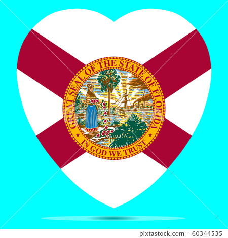 Florida Flag In Heart Shape Vector illustration - Stock Illustration ...