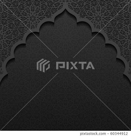 Dark background with traditional floral... - Stock Illustration ...