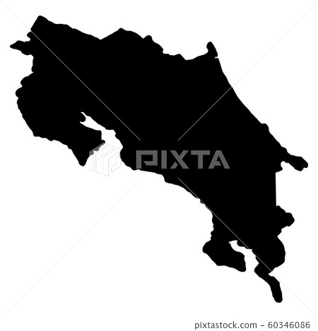Costa Rica Map Silhouette Vector - Stock Illustration [60346086] - PIXTA