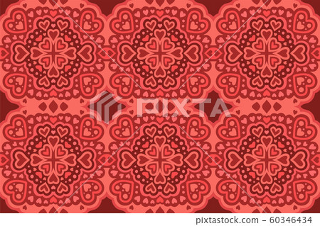 Pink romantic seamless pattern with heat shapes - Stock Illustration ...