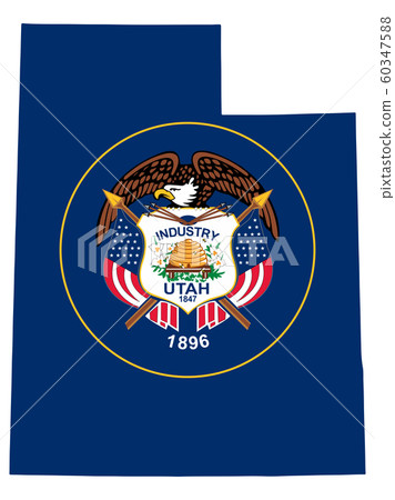 Map flag of the U.S. state of Utah Vector - Stock Illustration ...