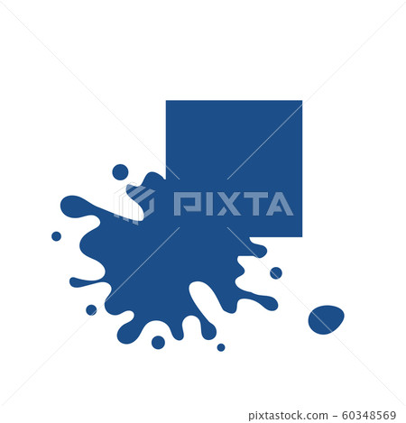 Splash square classic blue color icon. - Stock Illustration [60348569 ...