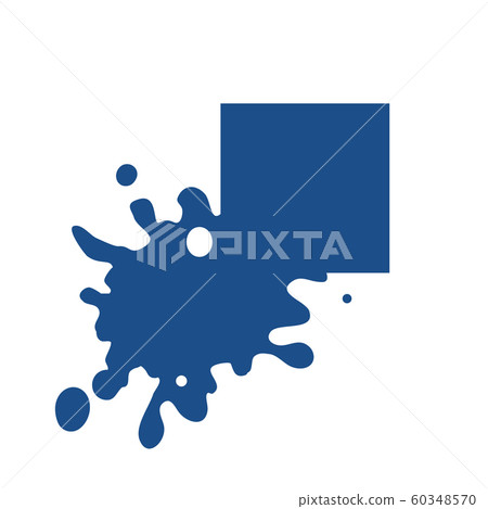 Splash square classic blue color icon - Stock Illustration [60348570 ...