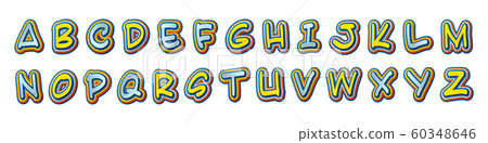Comic font. Cartoonish multilayer alphabet - Stock Illustration ...