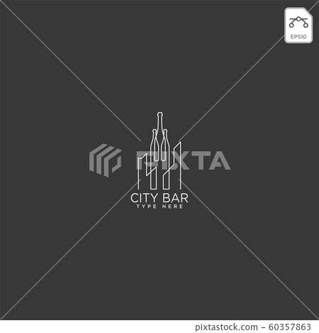 city bar, drink club creative logo template vector - Stock Illustration ...