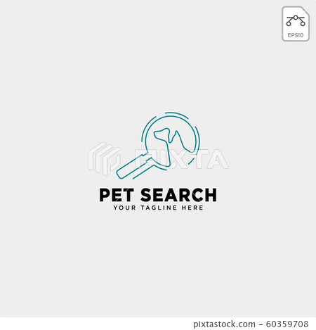 search pet animal logo template with line art - Stock Illustration ...