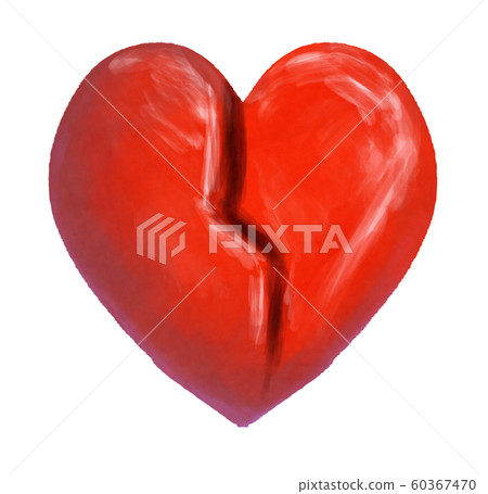 Red heart symbol split in half - Stock Illustration [60367470] - PIXTA