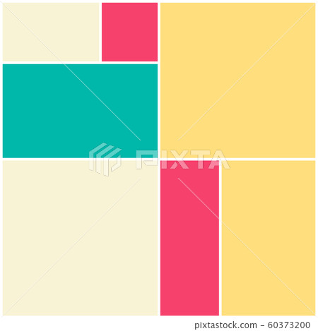 Photo collage pattern. White frames, colored-插圖素材 [60373200] - PIXTA圖庫