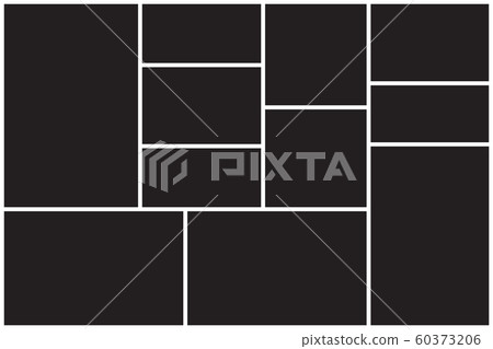 Photo collage pattern. White frames, black pattern - Stock Illustration ...