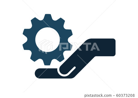 Hands with cog wheel or gear icon. - Stock Illustration [60373208] - PIXTA