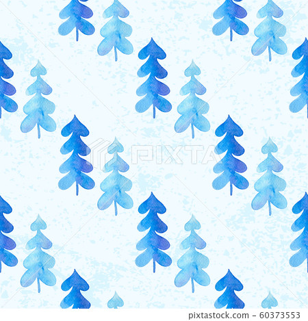 Seamless pattern with blue fir tree - Stock Illustration [60373553] - PIXTA