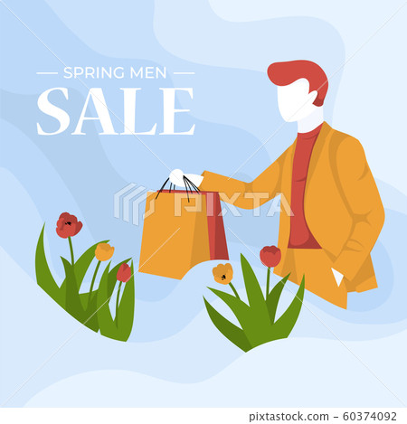 Spring sale for men colorful flyer template.... - Stock Illustration ...