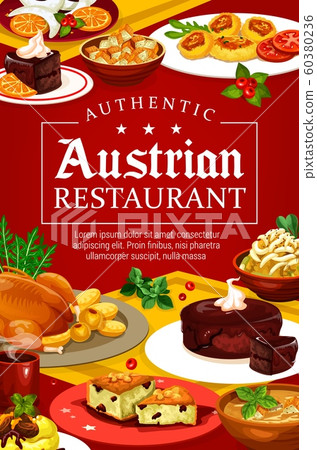 Menu of Austrian food, european cuisine dishes - Stock Illustration ...
