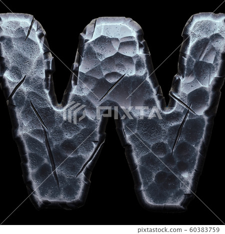 Capital letter W made of forged metal in the... - Stock Illustration ...