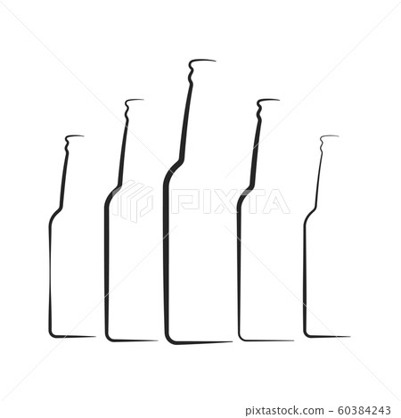 Beer glass bottle contour options. Half the... - Stock Illustration ...