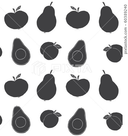 Vector seamless pattern of black fruit silhouette - Stock Illustration ...
