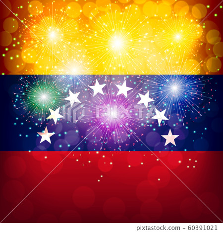 Fireworks with flag Venezuela. - Stock Illustration [60391021] - PIXTA