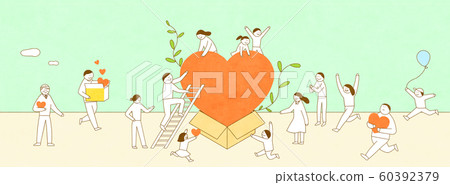 the Society of Sharing Love concept... - Stock Illustration [60392379 ...