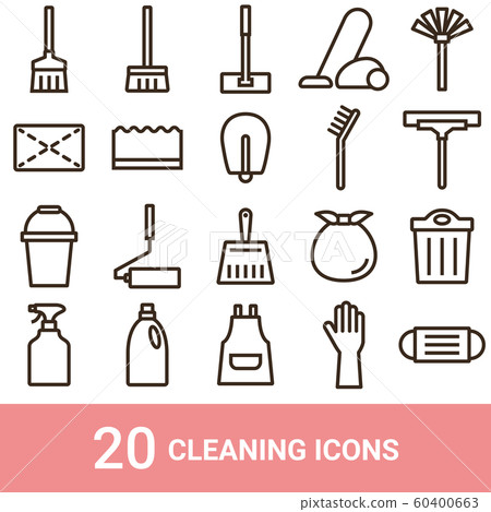 Product icon Cleaning tool line 20 sets - Stock Illustration [60400663 ...