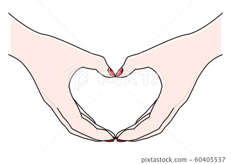 Heart's hand sign - Stock Illustration [60405537] - PIXTA