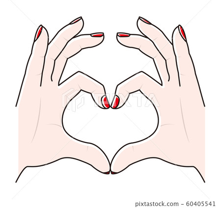 Heart's hand sign - Stock Illustration [60405541] - PIXTA