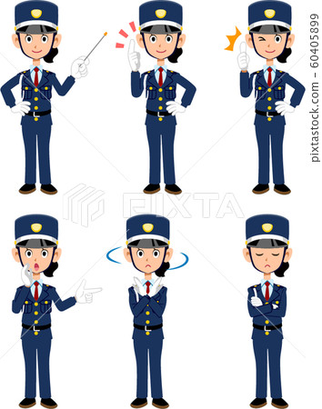 6 types of female guards' poses and gestures - Stock Illustration ...