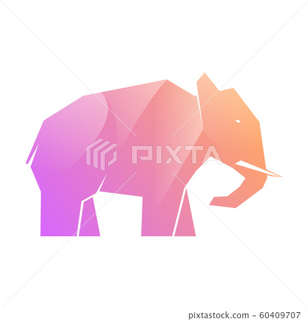 Pink and purple gradient elephant on white - Stock Illustration ...