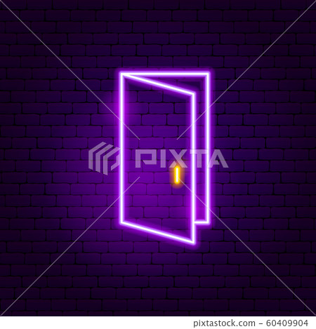 Open Door Neon Sign - Stock Illustration [60409904] - PIXTA