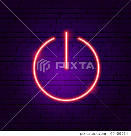 Power Button Neon Sign - Stock Illustration [60409914] - PIXTA