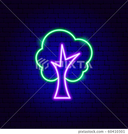Tree Neon Sign - Stock Illustration [60410301] - PIXTA