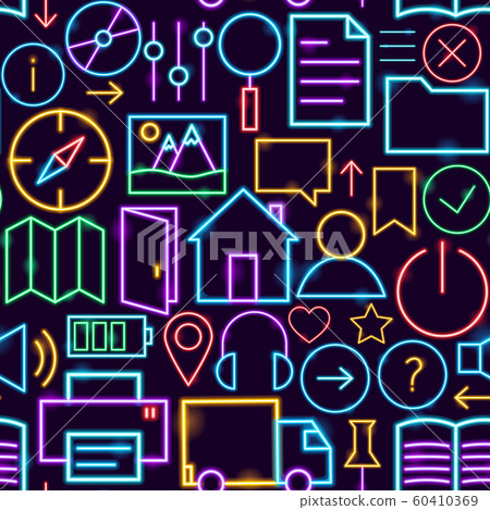Web UI Neon Seamless Pattern - Stock Illustration [60410369] - PIXTA