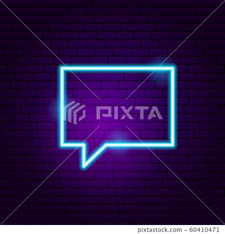 Chat Neon Sign - Stock Illustration [60410471] - PIXTA
