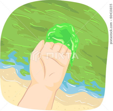 Hand Shore Algal Bloom Illustration - Stock Illustration [60410835] - PIXTA