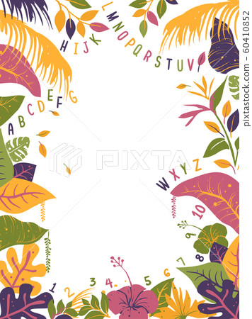 Tropical Alphabet Numbers Illustration - Stock Illustration [60410852 ...