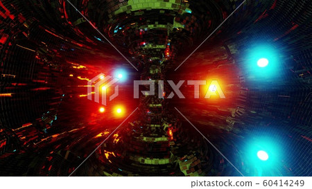 abstract nuclear reactor with glowing atom... - Stock Illustration ...