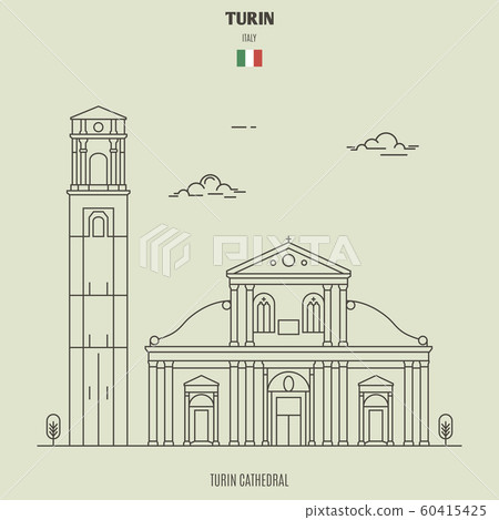 Turin Cathedral, Italy. Landmark icon - Stock Illustration [60415425 ...