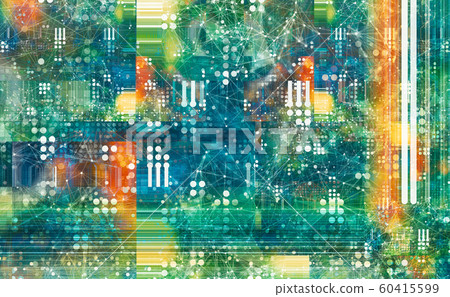 Abstract technology collage background-插圖素材 [60415599] - PIXTA圖庫