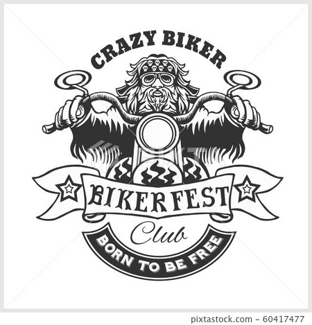 Custom motorcycles club Badge or Label With... - Stock Illustration ...