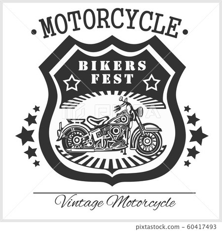 Custom motorcycles club Badge or Label With... - Stock Illustration ...