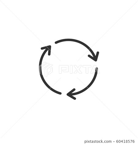 Three linear Rotation arrows icon. Stock Vector... - Stock Illustration ...