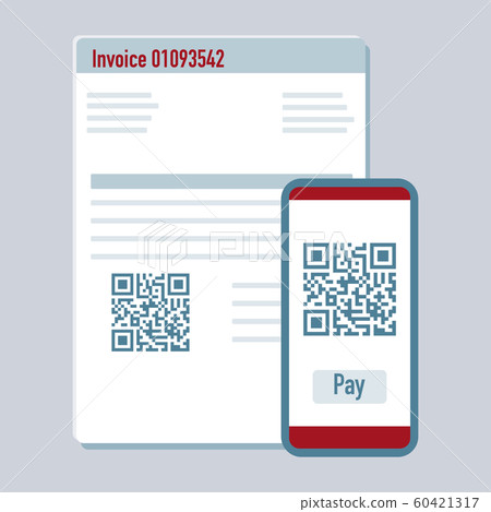 Phone scan qr code for payment invoice Vector - Stock Illustration ...