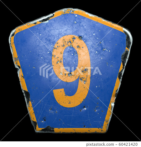 Public road sign in blue and orange color with... - Stock Illustration ...
