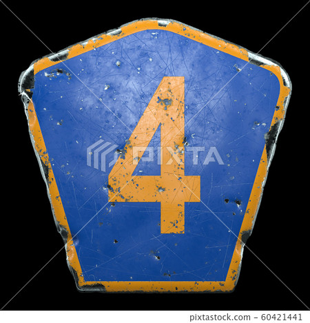 Public road sign in blue and orange color with... - Stock Illustration ...