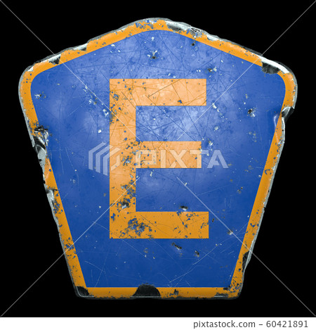 Public road sign in blue and orange color with...-插圖素材 [60421891] - PIXTA圖庫