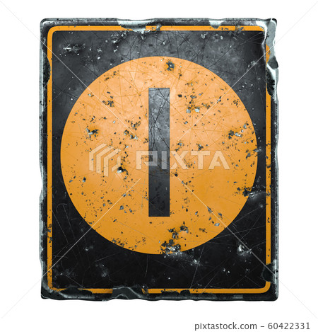 Public road sign orange and black color with a... - Stock Illustration ...