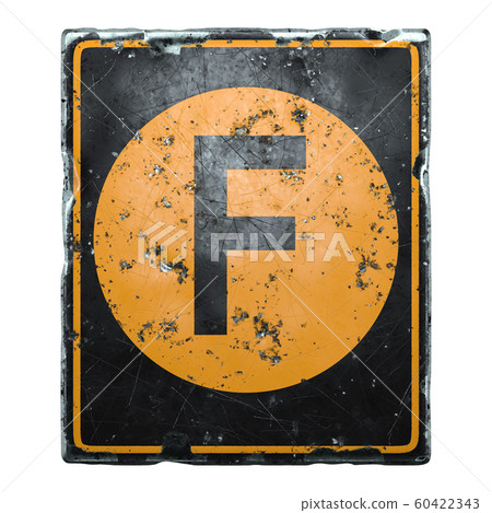Public road sign orange and black color with a... - Stock Illustration ...