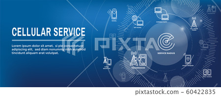 Mobile Cellular Service Web Header Banner with - Stock Illustration ...