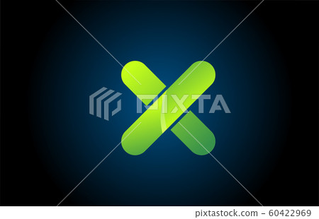 green gradient logo x alphabet letter design icon - Stock Illustration ...
